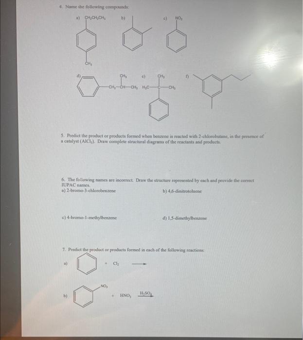 Solved 4. Name the fblicwing corrpounds: 5. Predict the | Chegg.com