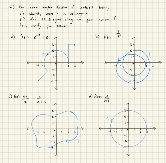 Solved 2) For each complex function f defined below, i | Chegg.com