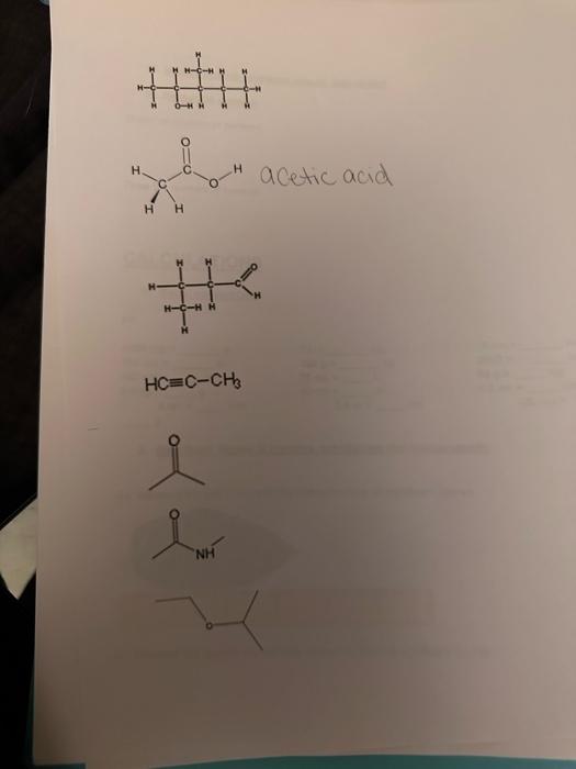Solved acetic acid HC≡C−CH3 | Chegg.com
