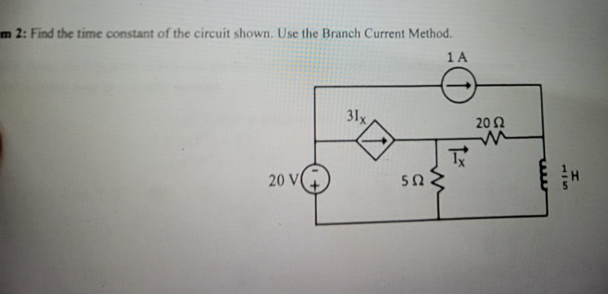 Solved Find the time constant of the circuit shown. Use the | Chegg.com