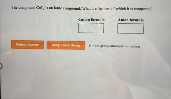 Solved Write a formula for the compound formed between each | Chegg.com
