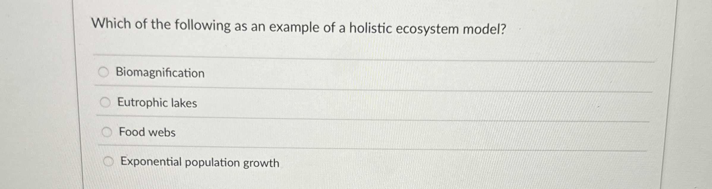 Solved Which of the following as an example of a holistic | Chegg.com
