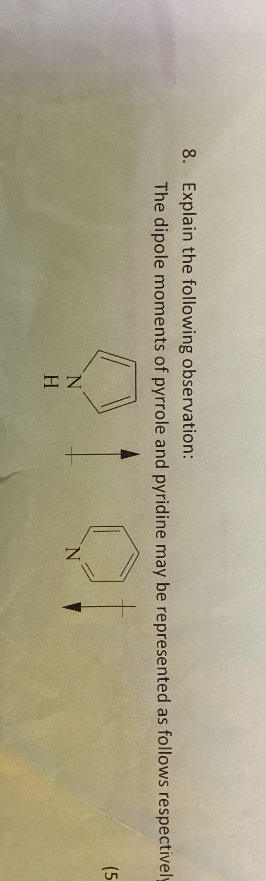Solved Explain the following observation:The dipole moments | Chegg.com