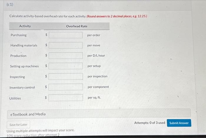 Solved Calculate activity-based overhead rate for each | Chegg.com
