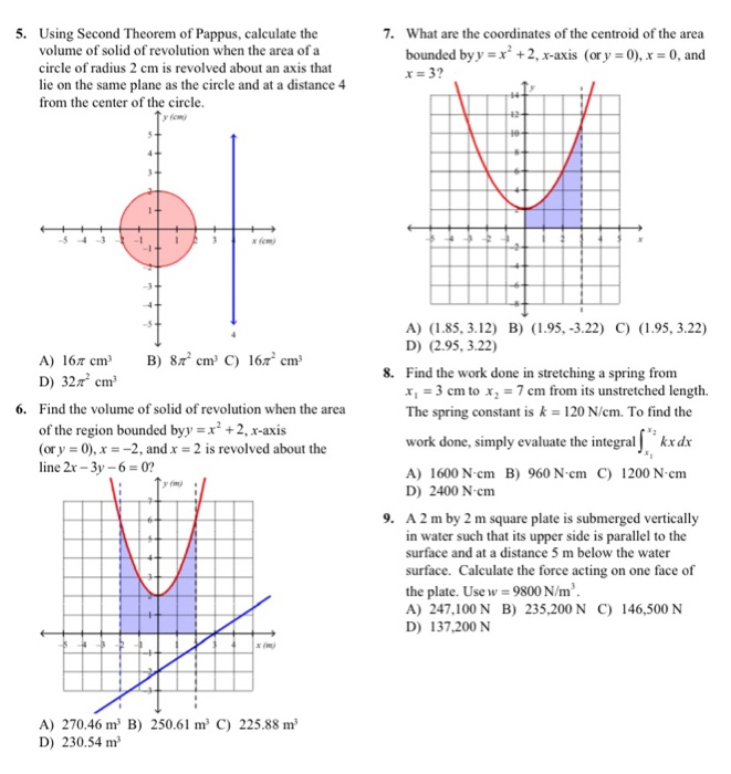 Solved 5. Using Second Theorem of Pappus, calculate the | Chegg.com