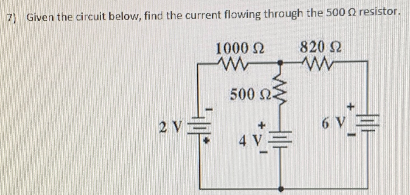 Solved Given the circuit below, find the current flowing | Chegg.com