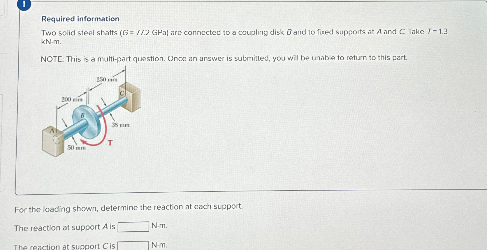 Solved Required informationTwo solid steel shafts | Chegg.com