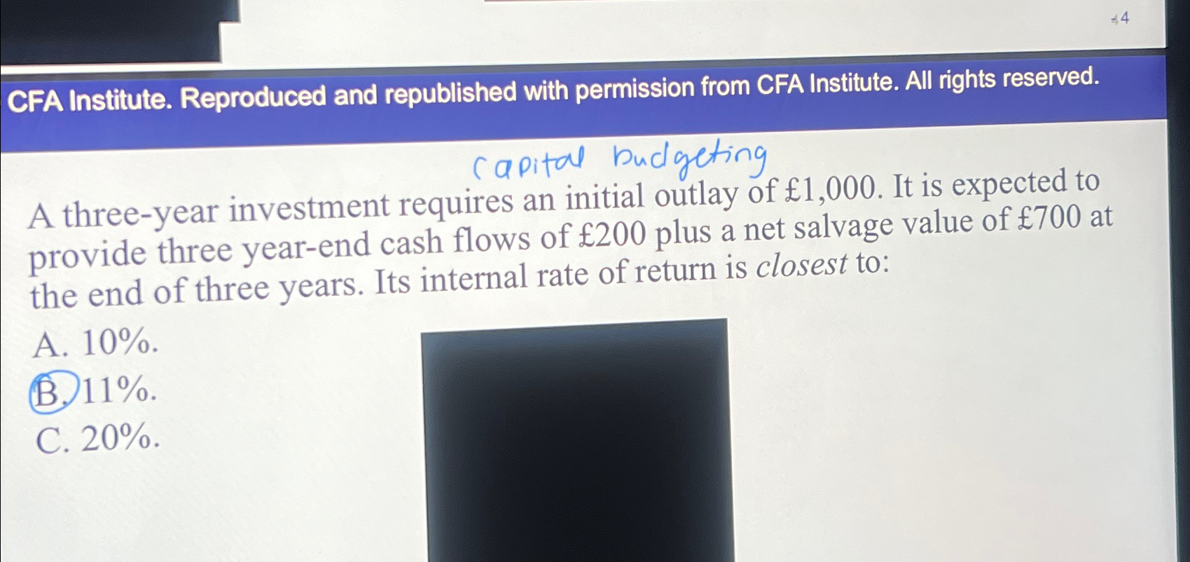 Solved CFA Institute. Reproduced and republished with | Chegg.com