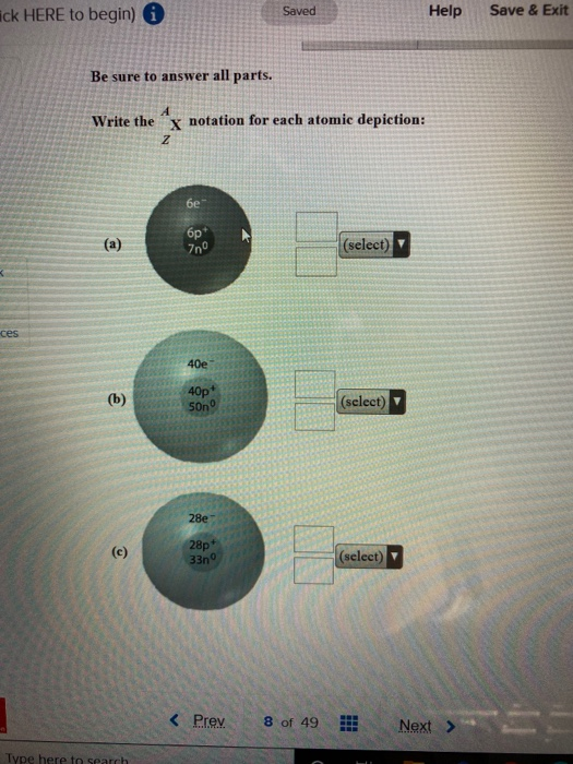Solved ick HERE to begin) Saved Help Save & Exit Be sure to | Chegg.com
