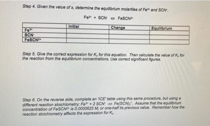 Solved A student mixes 5.0 ml of 0.00200 M Fe(NO )with 5.0 | Chegg.com