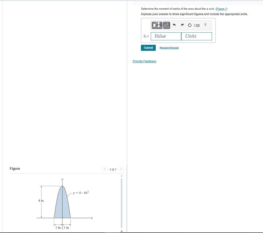Solved Determine the moment of inertia of the area about the | Chegg.com