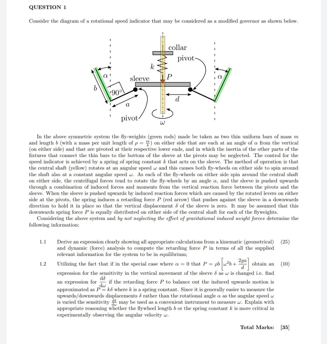 Solved QUESTION 1 Consider the diagram of a rotational speed | Chegg.com