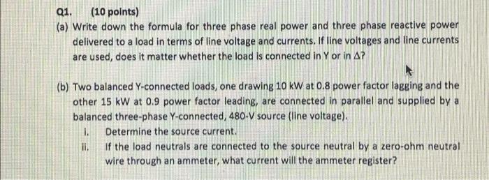 Solved Q1. (10 points) (a) Write down the formula for three | Chegg.com