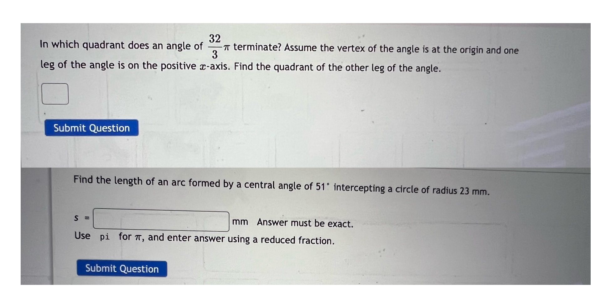 Solved In which quadrant does an angle of 323π ﻿terminate? | Chegg.com