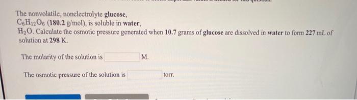 Solved The nonvolatile, nonelectrolyte sucrose, C12H22011 | Chegg.com