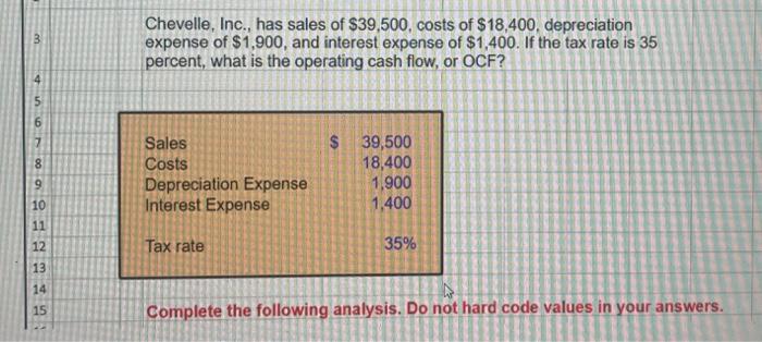 Solved (Use cells A6 to B15 from the given information to | Chegg.com