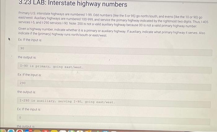 Solved Primary US interstate highways are numbered 1.99, Odd | Chegg.com