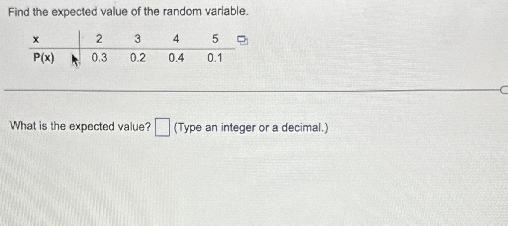 Solved Find the expected value of the random | Chegg.com