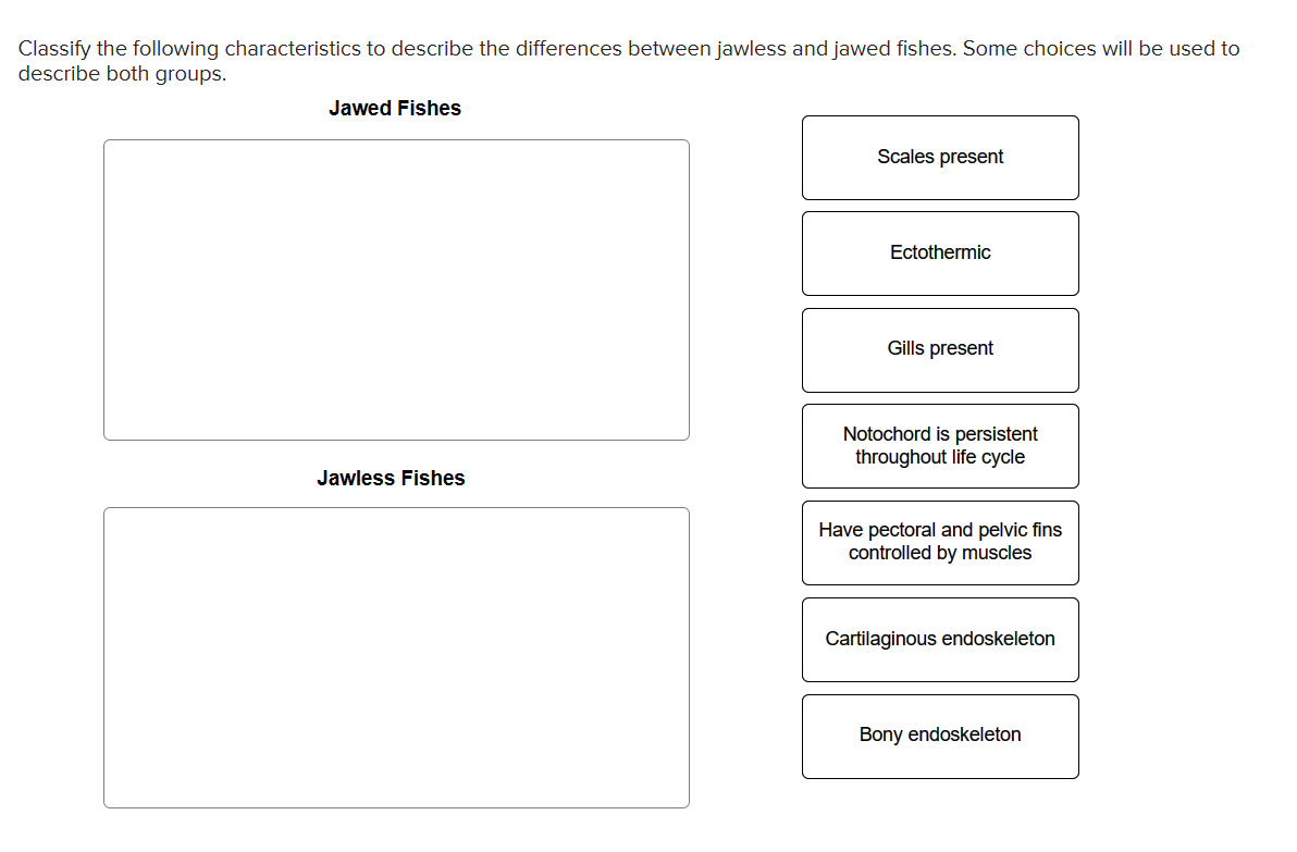 Solved Classify the following characteristics to describe | Chegg.com