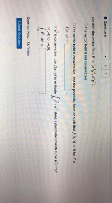 Solved Homework 6.3 Conservative Vector Fields Score: 3.3/11 | Chegg.com