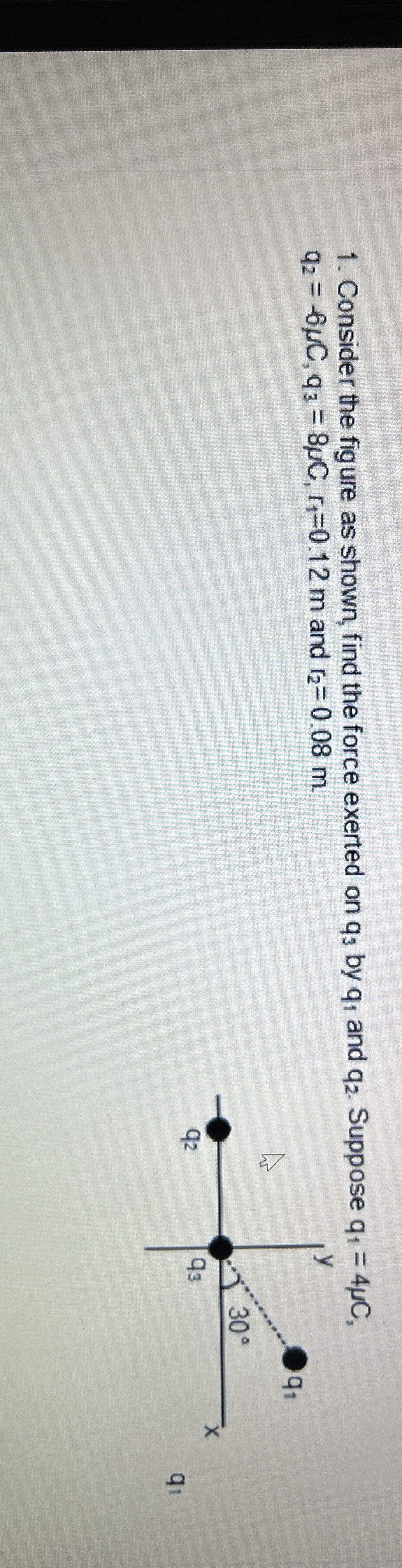 Solved Consider the figure as shown, find the force exerted | Chegg.com