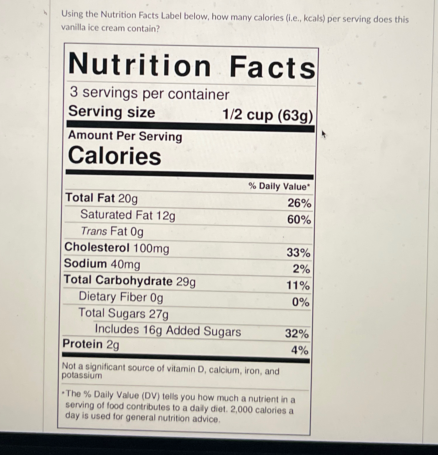Using the Nutrition Facts Label below, how many | Chegg.com
