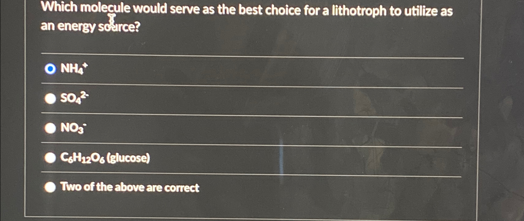 Solved Which molecule would serve as the best choice for a | Chegg.com