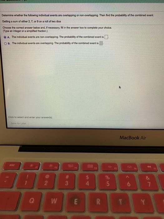 Solved Determine whether the following individual events are | Chegg.com