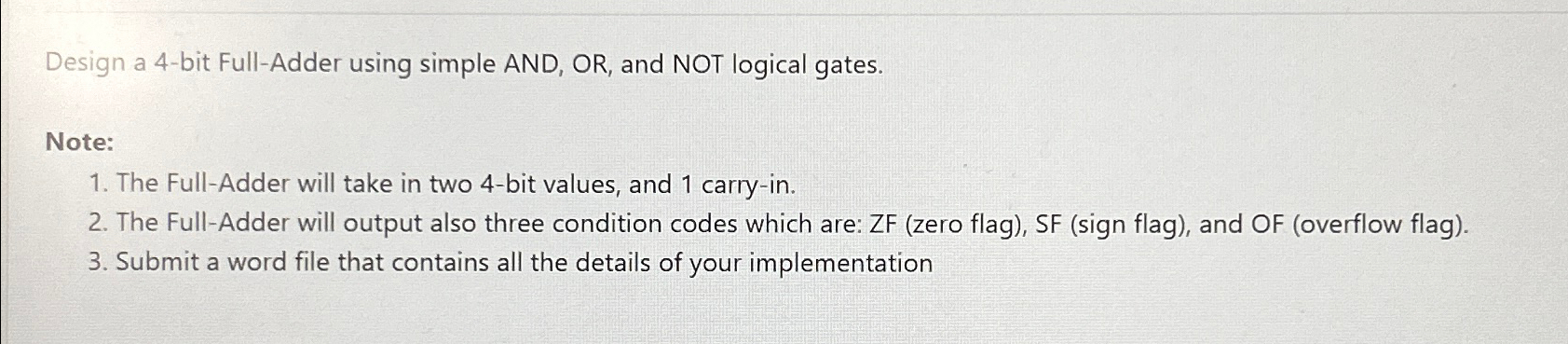 Solved Design a 4-bit Full-Adder using simple AND, OR, ﻿and | Chegg.com