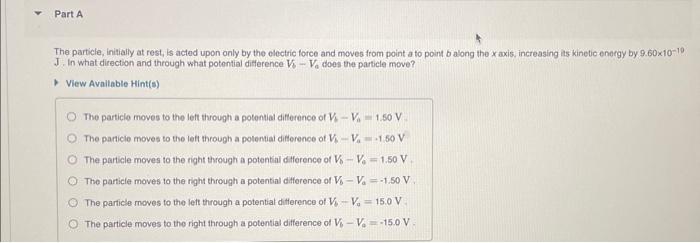 Solved The particle, initially at rest, is acted upon only | Chegg.com