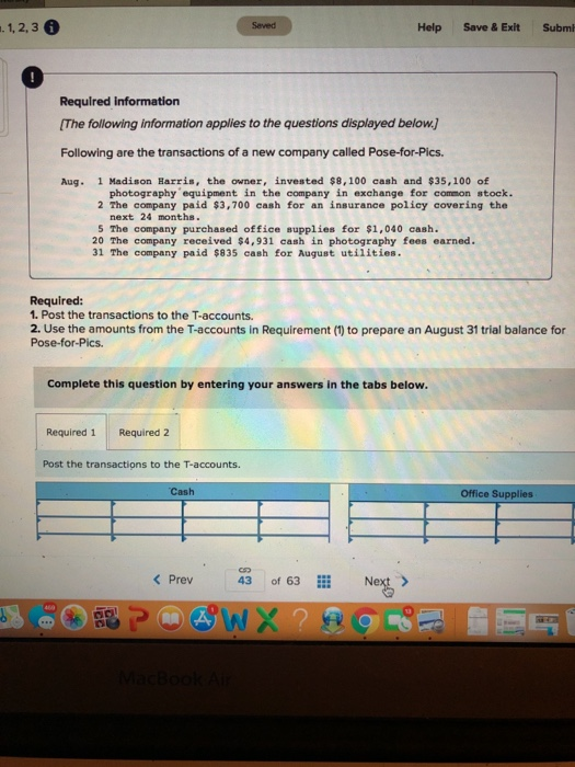 Solved .. 1,2,3 Seved Seved Help Save & Exit Submk Required | Chegg.com
