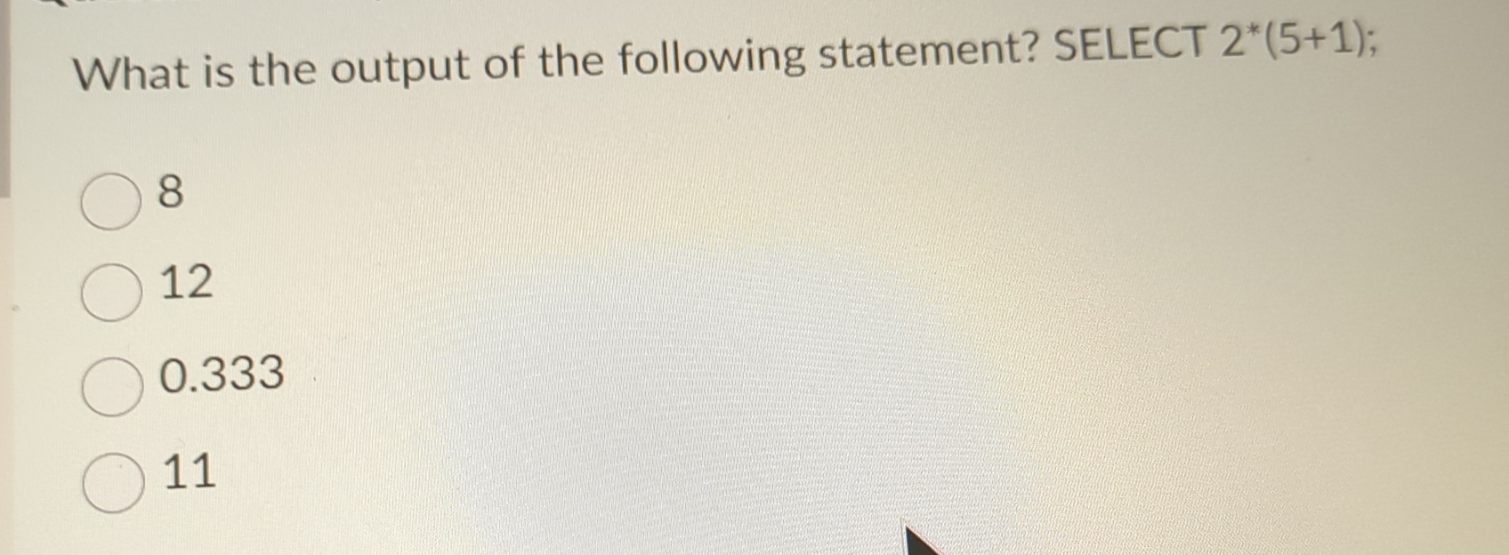 Solved What is the output of the following statement? SELECT | Chegg.com