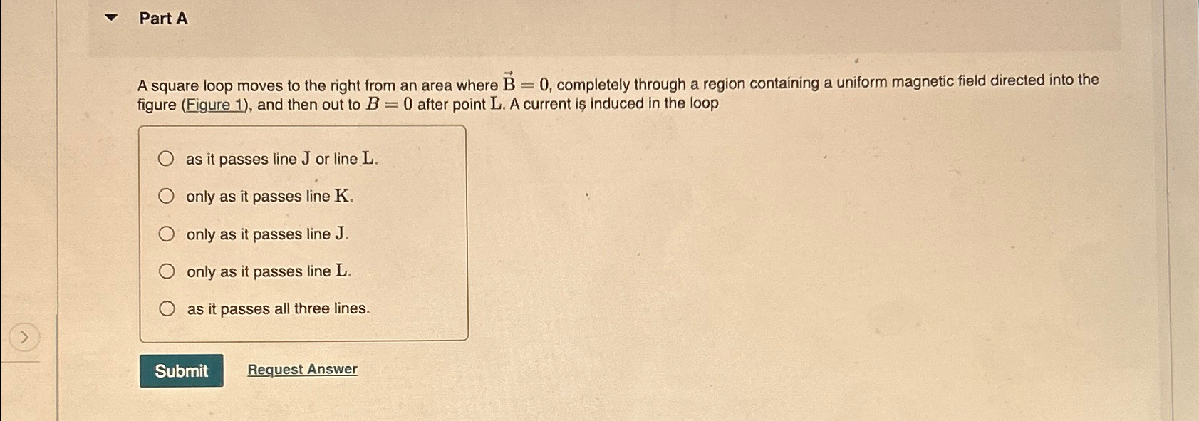 Solved Part AA square loop moves to the right from an area | Chegg.com
