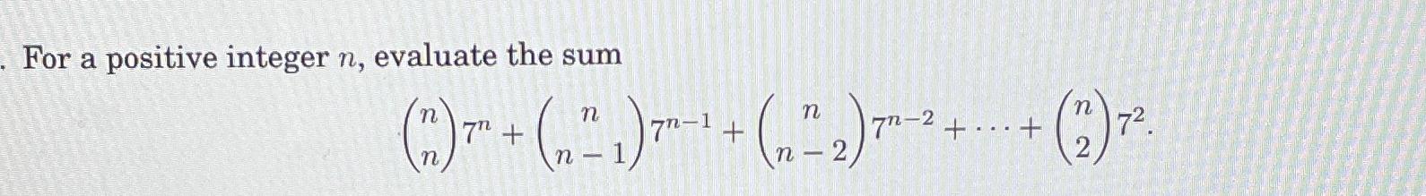 Solved For a positive integer n, ﻿evaluate the | Chegg.com