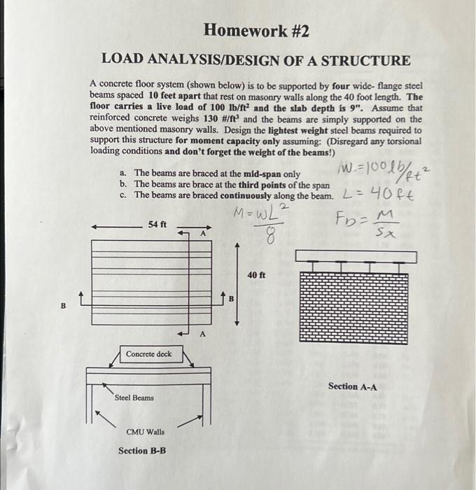 Solved A concrete floor system (shown below) is to be | Chegg.com