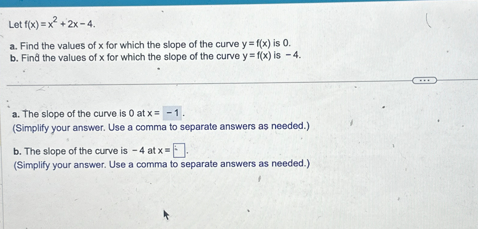 Solved Let f(x)=x2+2x-4.a. ﻿Find the values of x ﻿for which | Chegg.com
