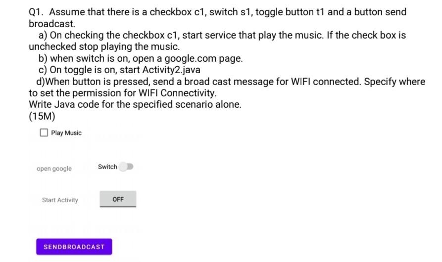 Solved Q1. Assume that there is a checkbox c1, switch s 1 , | Chegg.com