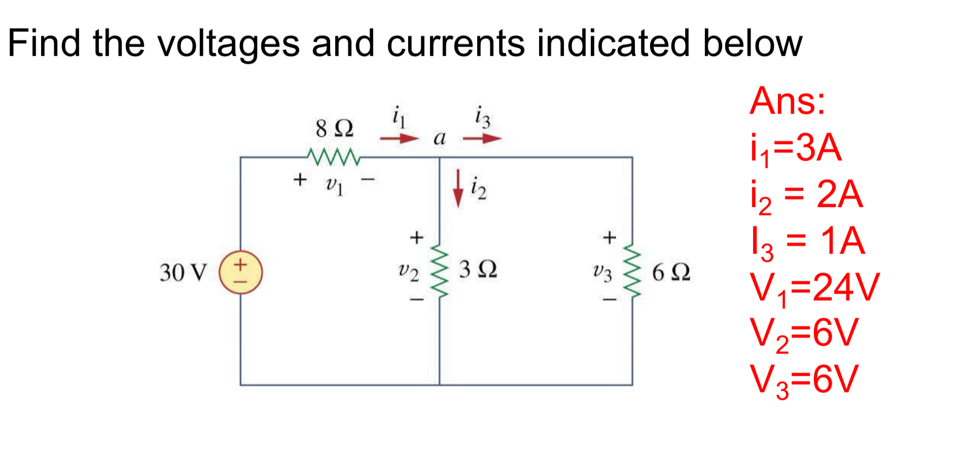 Solved Find the voltages and currents indicated | Chegg.com