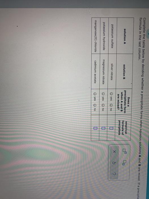 Solved Complete the table below by deciding whether a | Chegg.com
