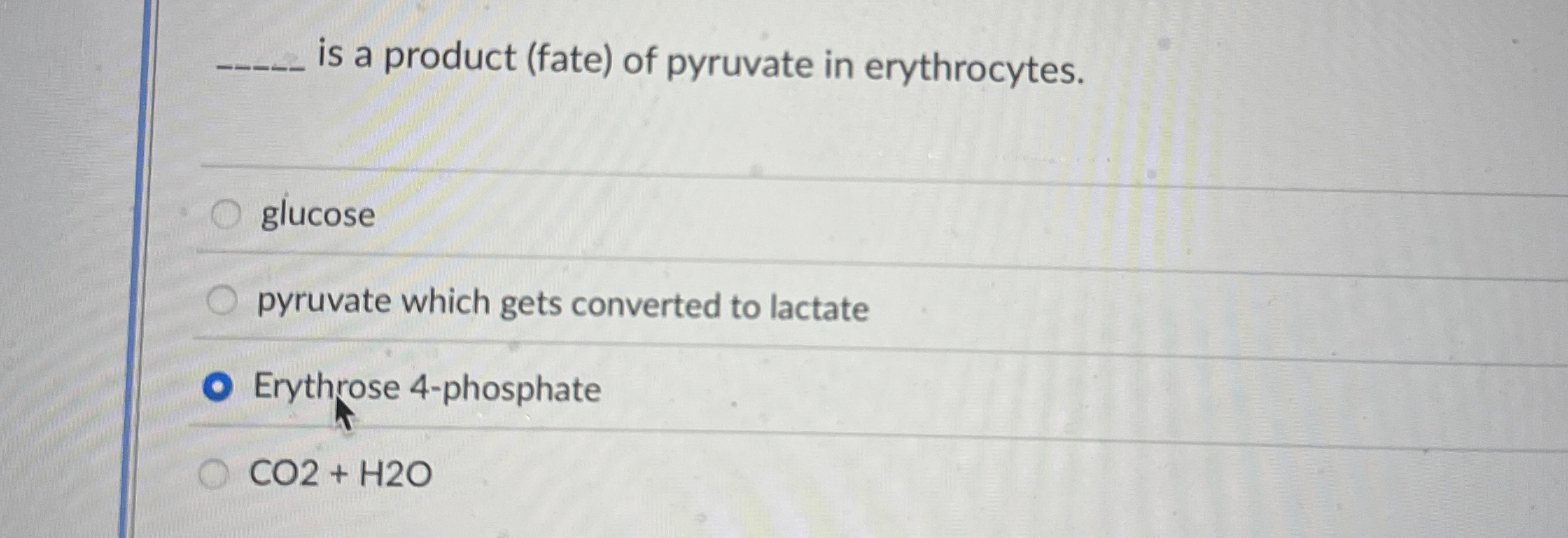 Solved q, ﻿is a product (fate) ﻿of pyruvate in | Chegg.com