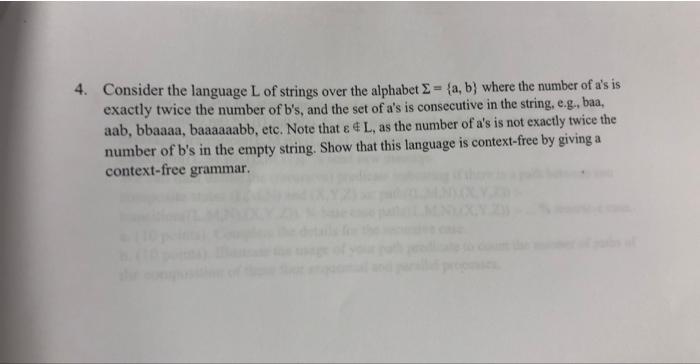 Solved Consider the language L of strings over the alphabet | Chegg.com