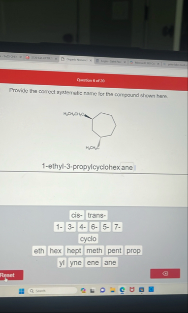 Solved Question 6 ﻿ct 20Provide the correct systematic name | Chegg.com