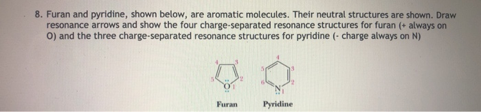 Solved 8. Furan and pyridine, shown below, are aromatic | Chegg.com