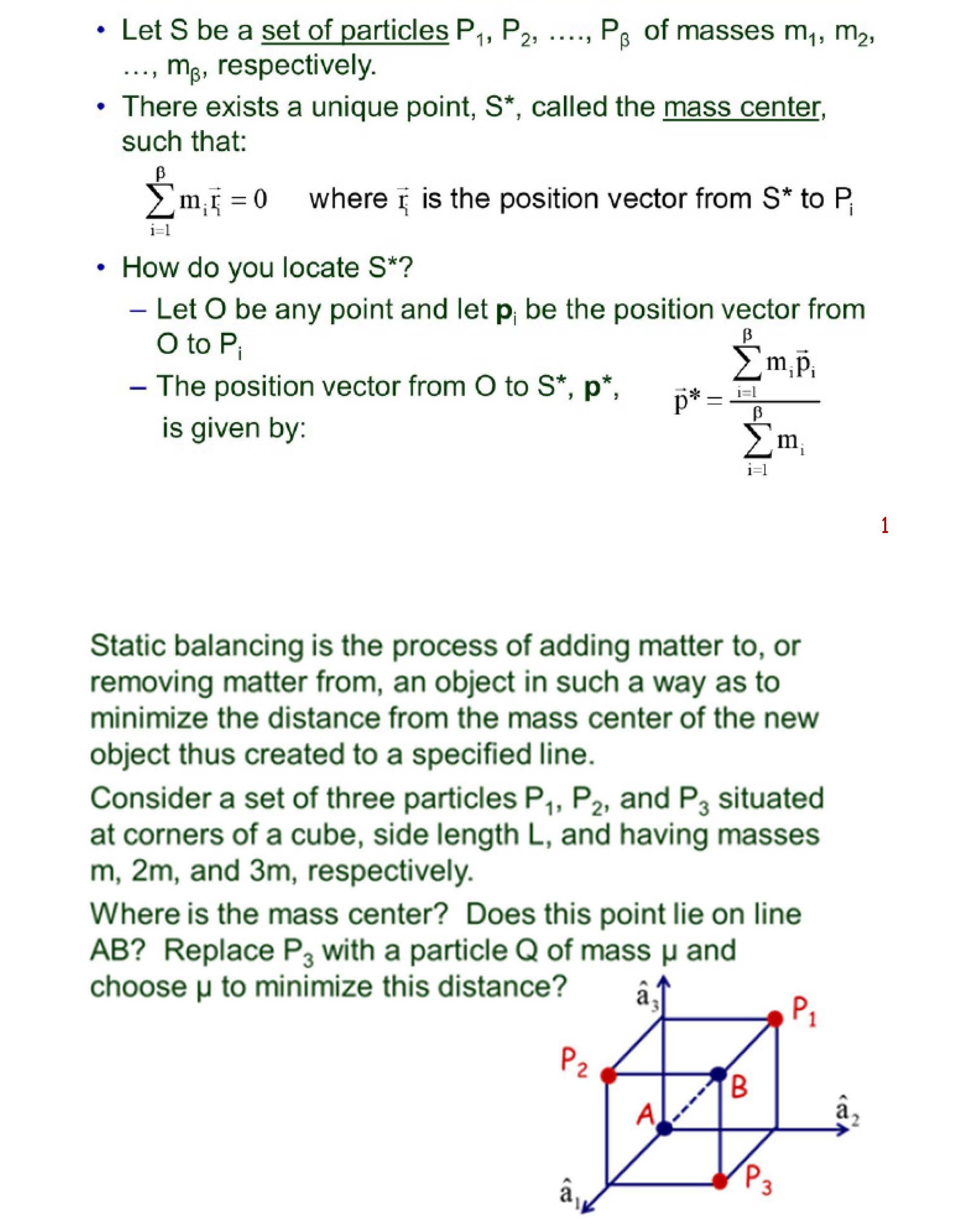 Solved Let S ﻿be a set of particles P1,P2,dots,Pβ ﻿of masses | Chegg.com