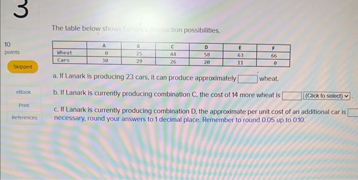 Solved The table below shows lin a dinction possibilities. | Chegg.com
