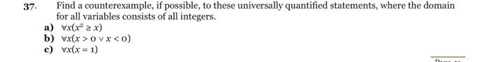 Solved 37. Find a counterexample, if possible, to these | Chegg.com