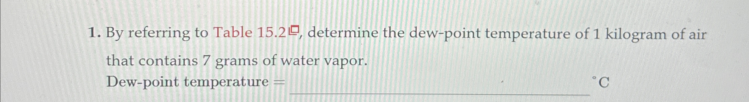 Solved By referring to Table 15.2 , ﻿determine the dew-point | Chegg.com