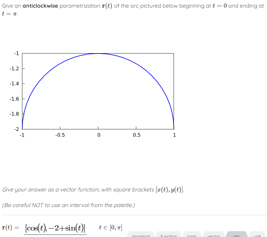 Solved Give an anticlockwise parametrization r(t) ﻿of the | Chegg.com