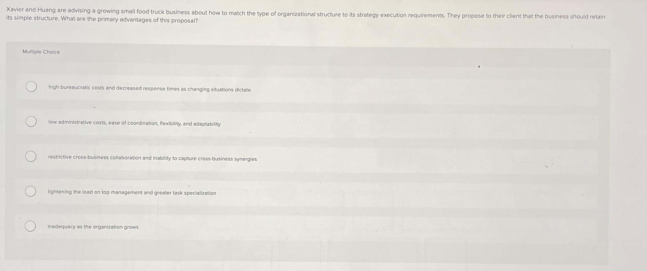 Solved its simple structure. What are the primary advantages | Chegg.com