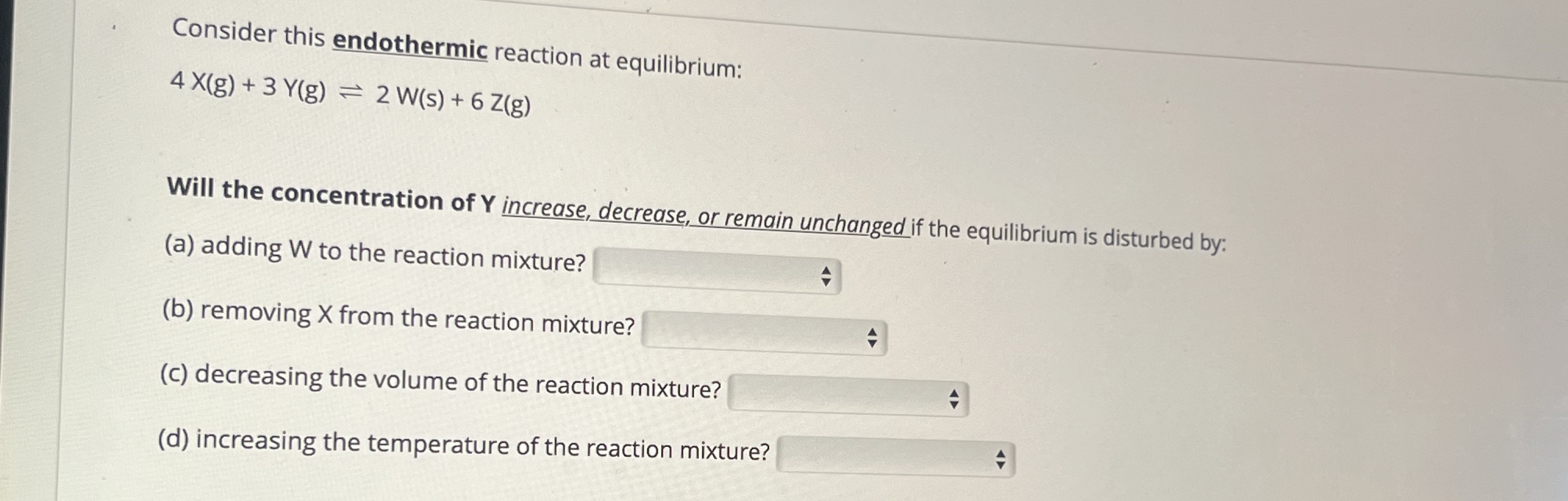 Solved Consider this endothermic reaction at | Chegg.com